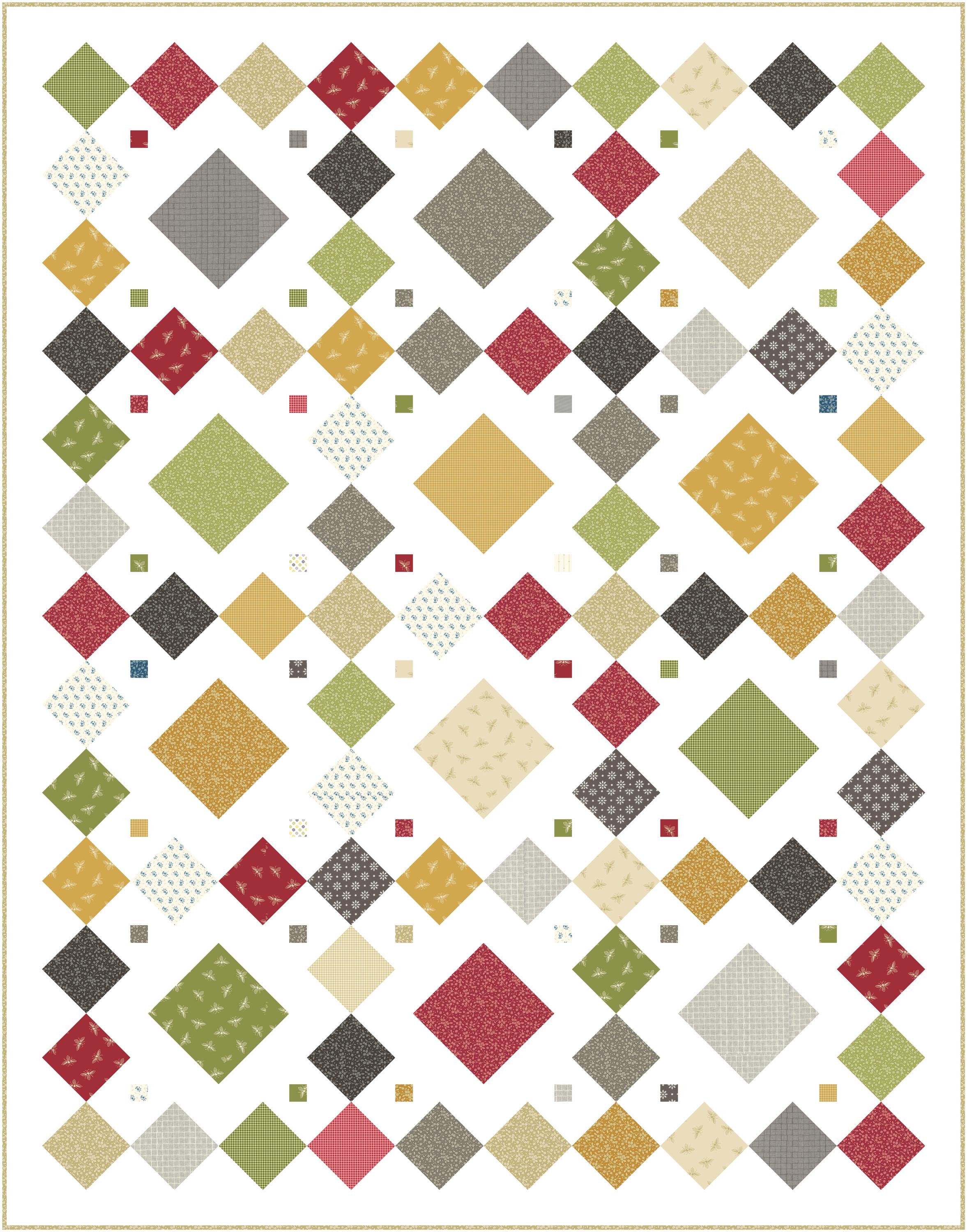 Bee Squared Quilt Pattern PDF: Beginner Friendly, Fat Quarter Design - Etsy