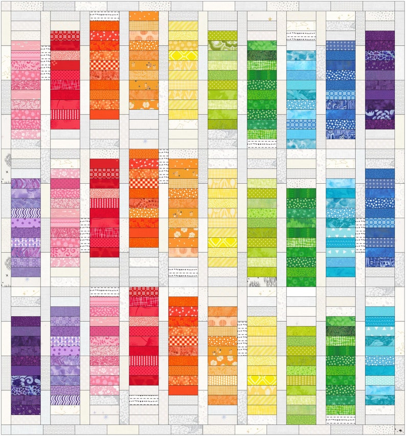 Melody Quilt Pattern PDF Modern Quilt Pattern Scrap Quilt - Etsy