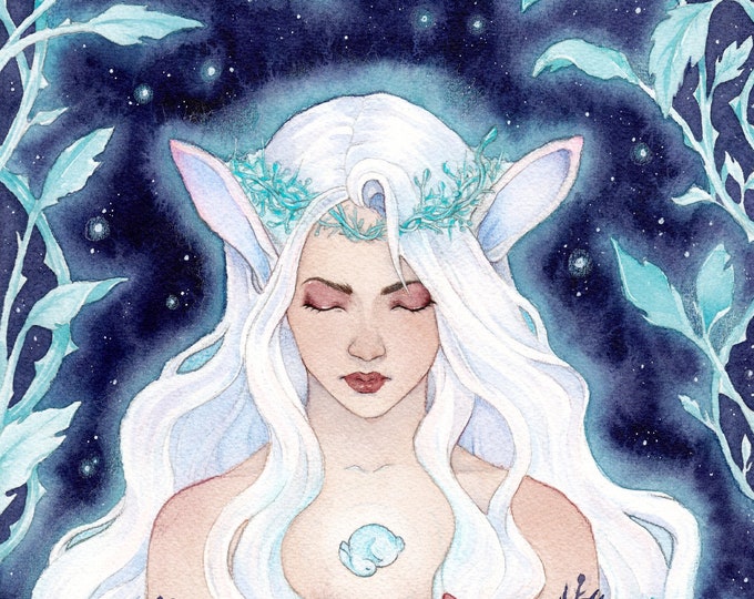 Soul Fine Art Print Original Watercolor Painting of a Witch | Etsy