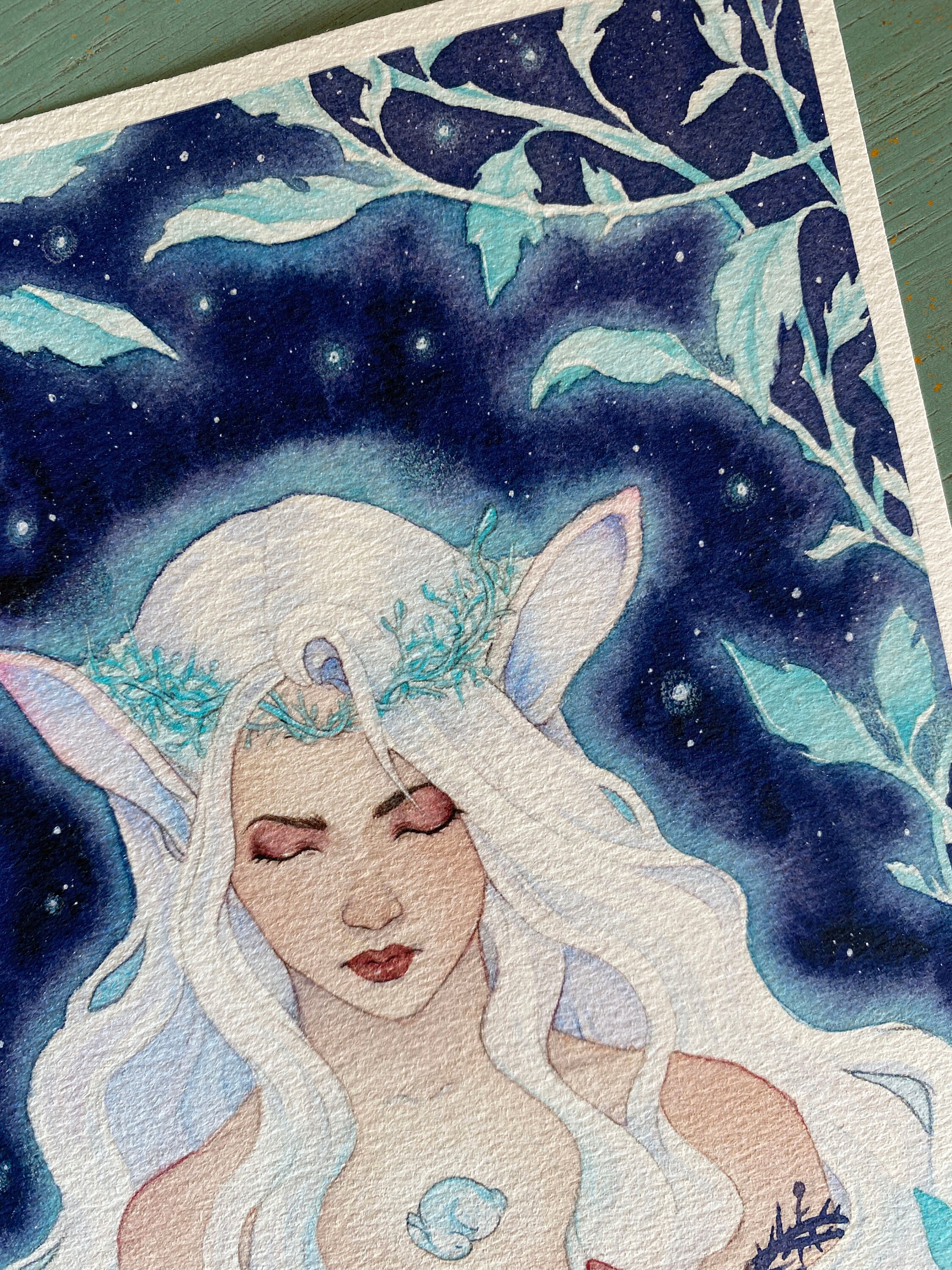 Soul Fine Art Print Original Watercolor Painting of a Witch - Etsy