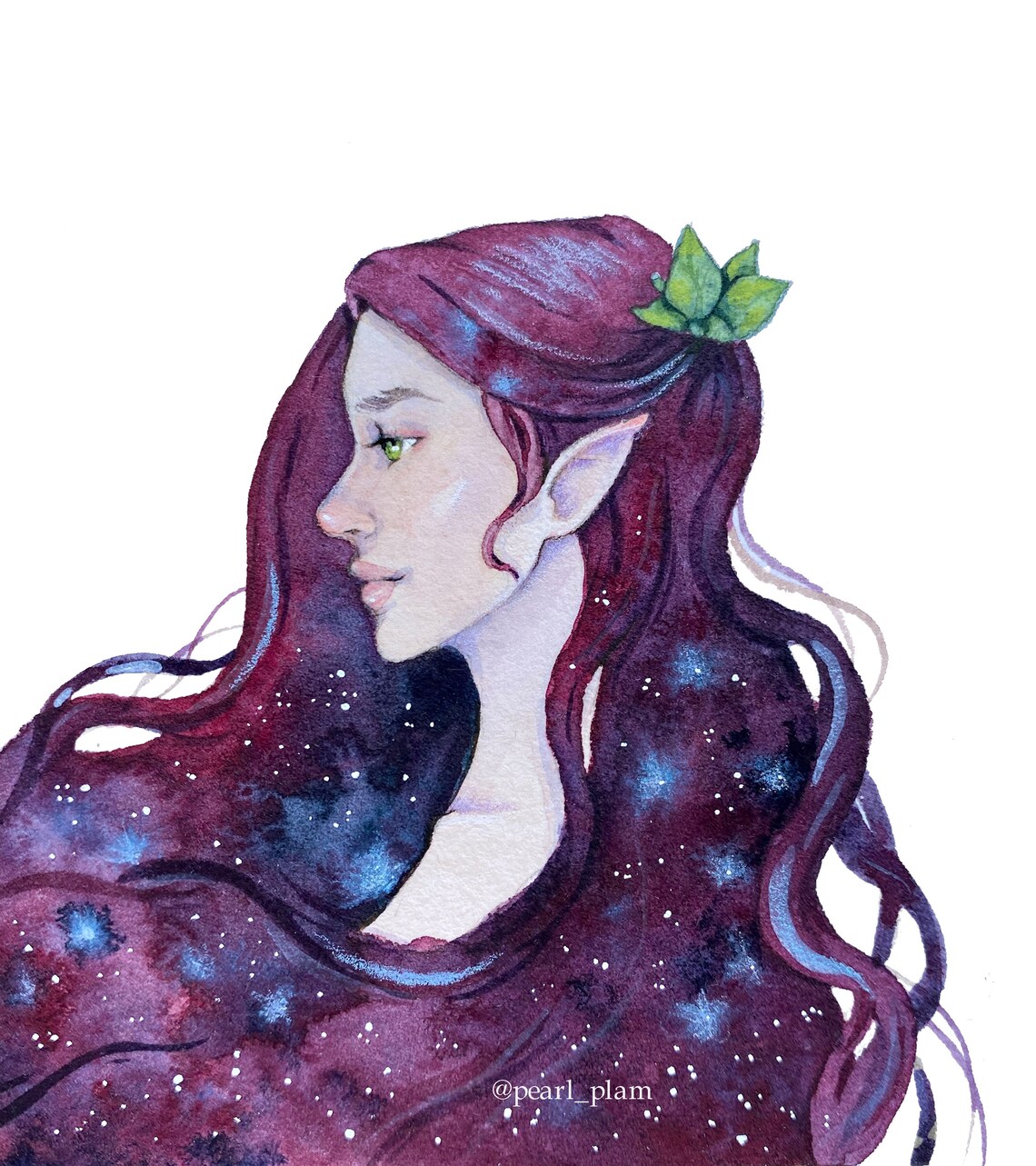 Galaxy Elf Original Watercolor Painting Galaxy Art Fantasy | Etsy