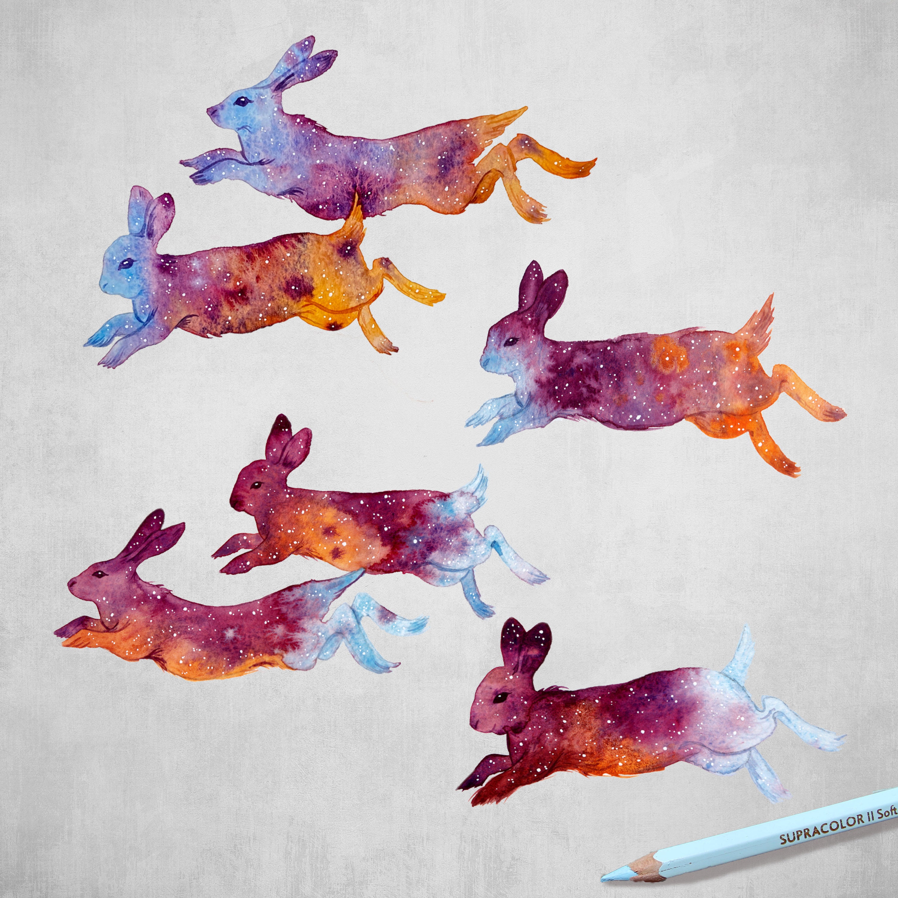 Celestial Bunnies Sticker Set Fantasy Stickers Bullet | Etsy