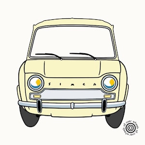 SIMCA 1000 T-shirt Classic Simca mille Sedan DTG Printed, Choice of ...