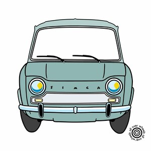 SIMCA 1000 T-shirt Classic Simca mille Sedan DTG Printed, Choice of ...