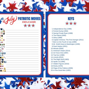 4th of July Patriotic Movie Emoji Pictionary, Patriotic Movie Emoji ...