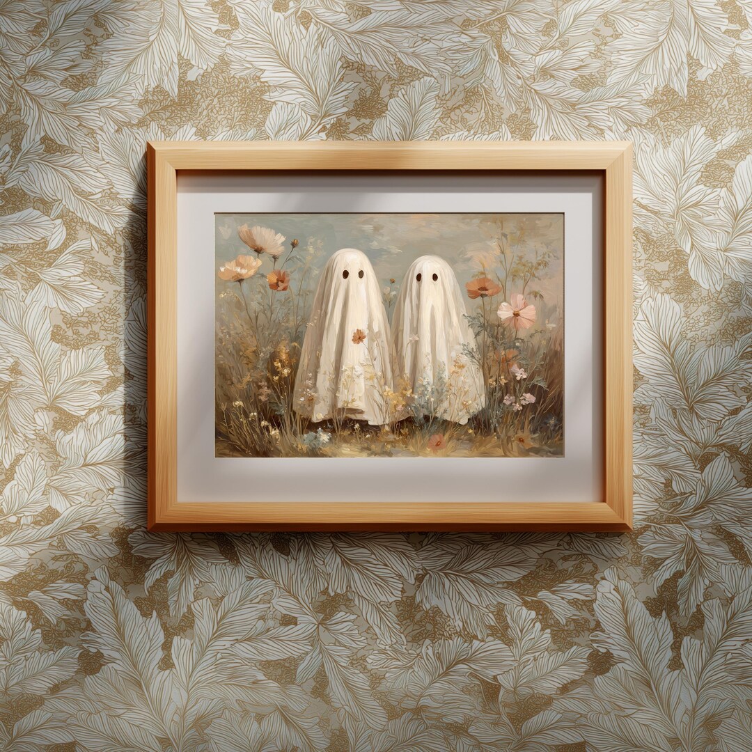 Cute Halloween Ghosts Art Print | Spooky Season Wall Decor (digital ...