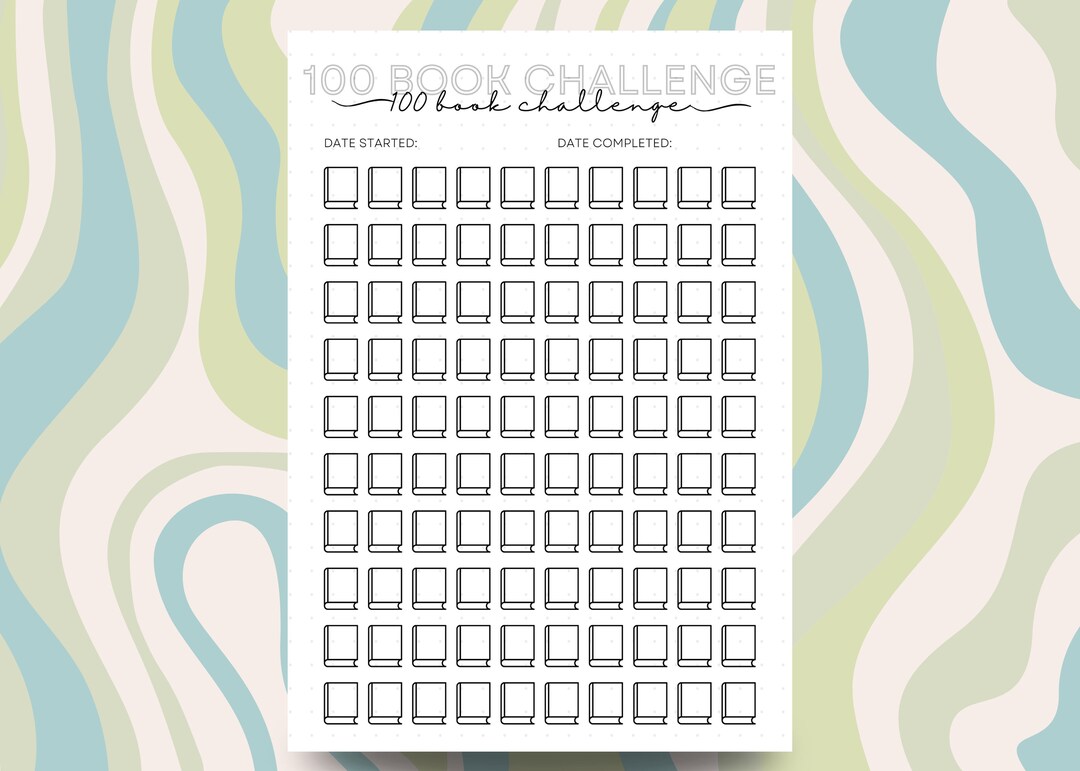 100 Book Reading Challenge, Printable Book Challenge, Reading Tracker ...