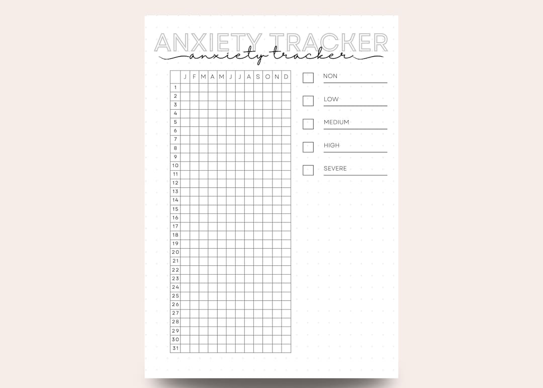 Anxiety Tracker PRINTABLE, Habit Tracker, Anxiety Journal, Anxiety ...