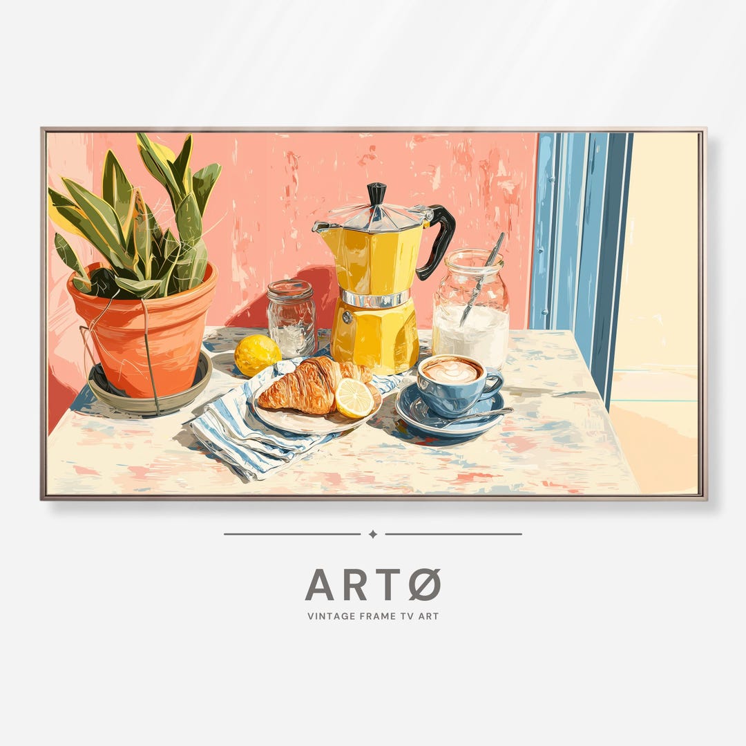 Cottage Core Italian Moka Pot Coffee Painting Samsung Frame TV Art ...