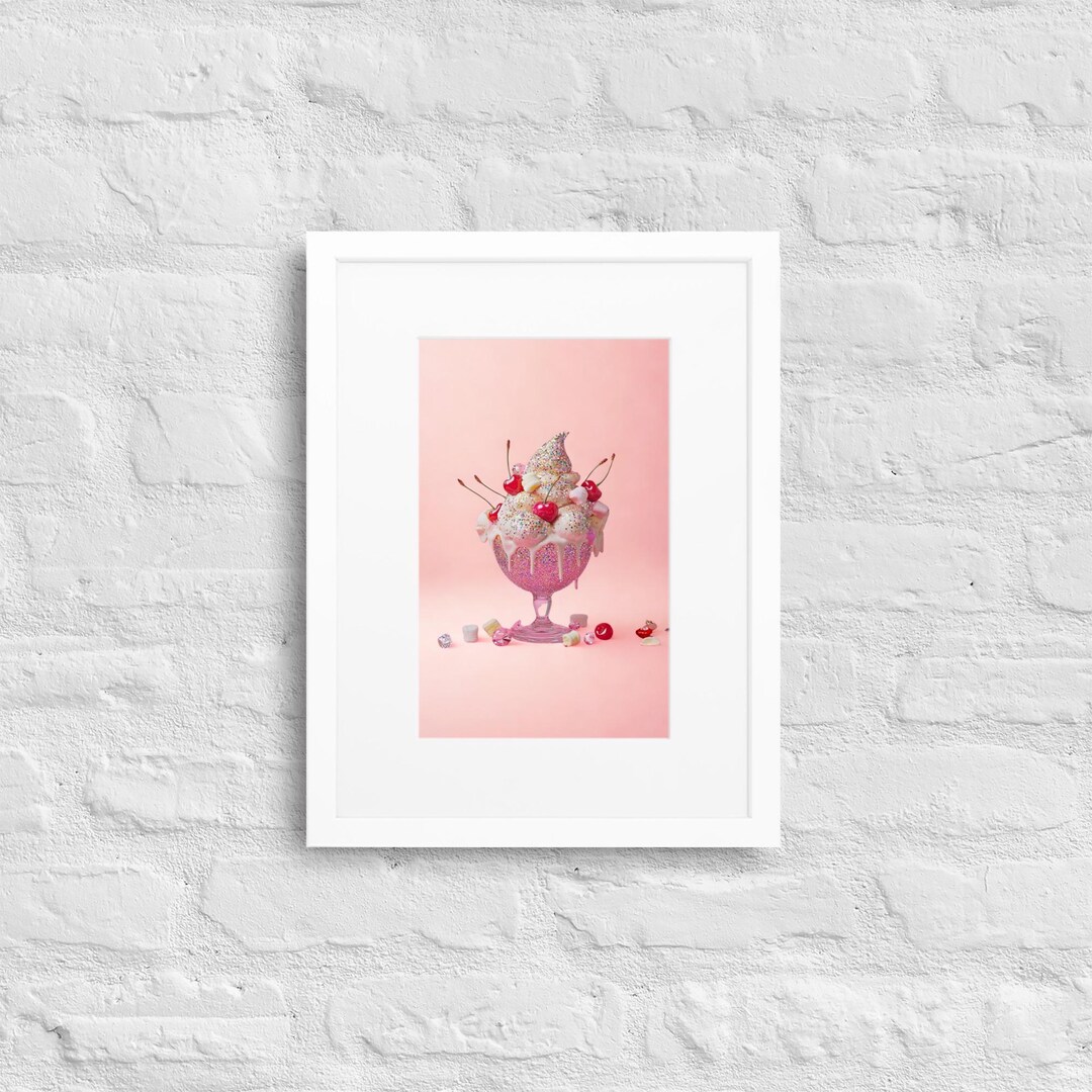 Fancy Ice Cream Sundae Framed Poster With Mat - Etsy