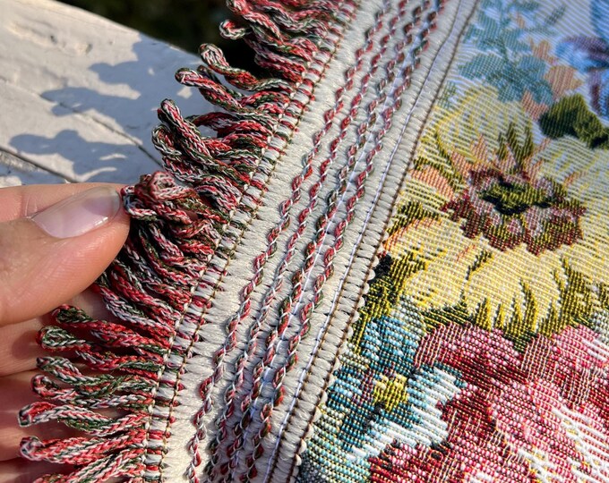 Gorgeous Vintage French Roses Tapestry, Wall, Window Decor, Throw or ...