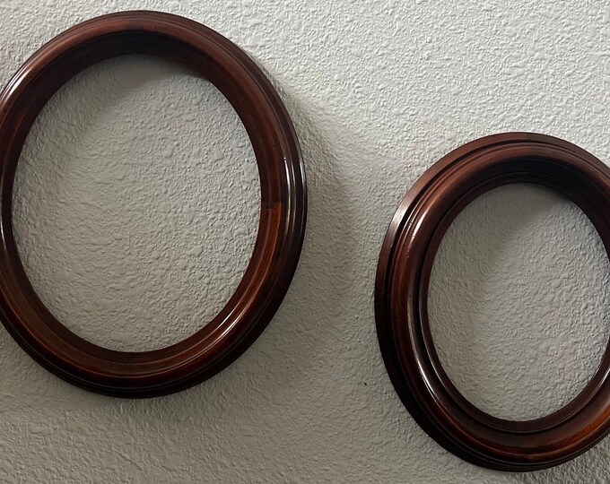 Authentic Antique,set of 2 Oval Wood Frame. Hand Crafted in Spain. 2 ...