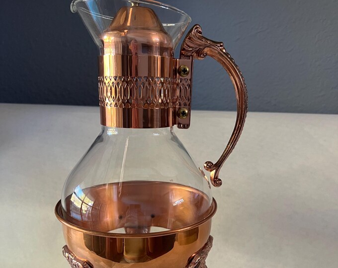 Cool, Retro, Corning Glass and Cooper Coffee Carafe. New, Excellent ...