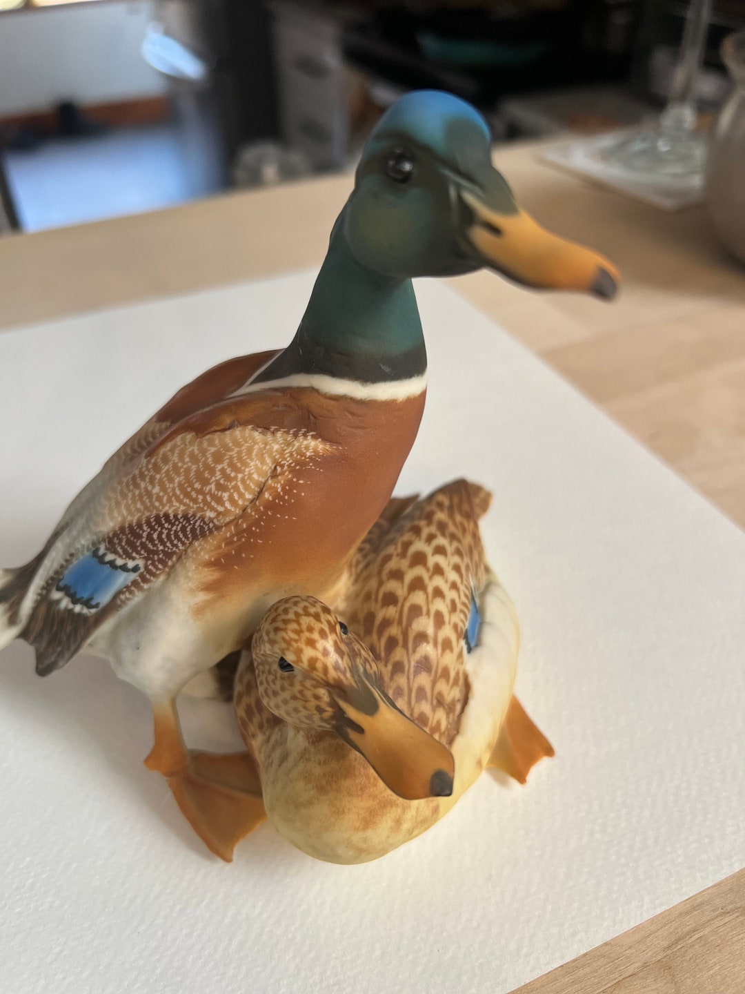 Vintage, Kaiser W Germany Mallard Duck Pair. Porcelain Bisque and Blue ...