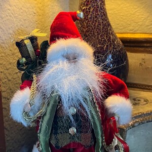 Vintage Santa Claus Porcelain and Fabric. Christmas Decor. 11" Tall X 6 ...