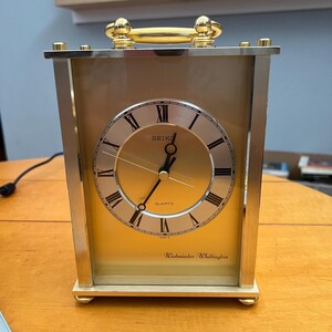 Amazing Retro/ Vintage Seiko Quartz Westminster Whittington Stand Metal ...