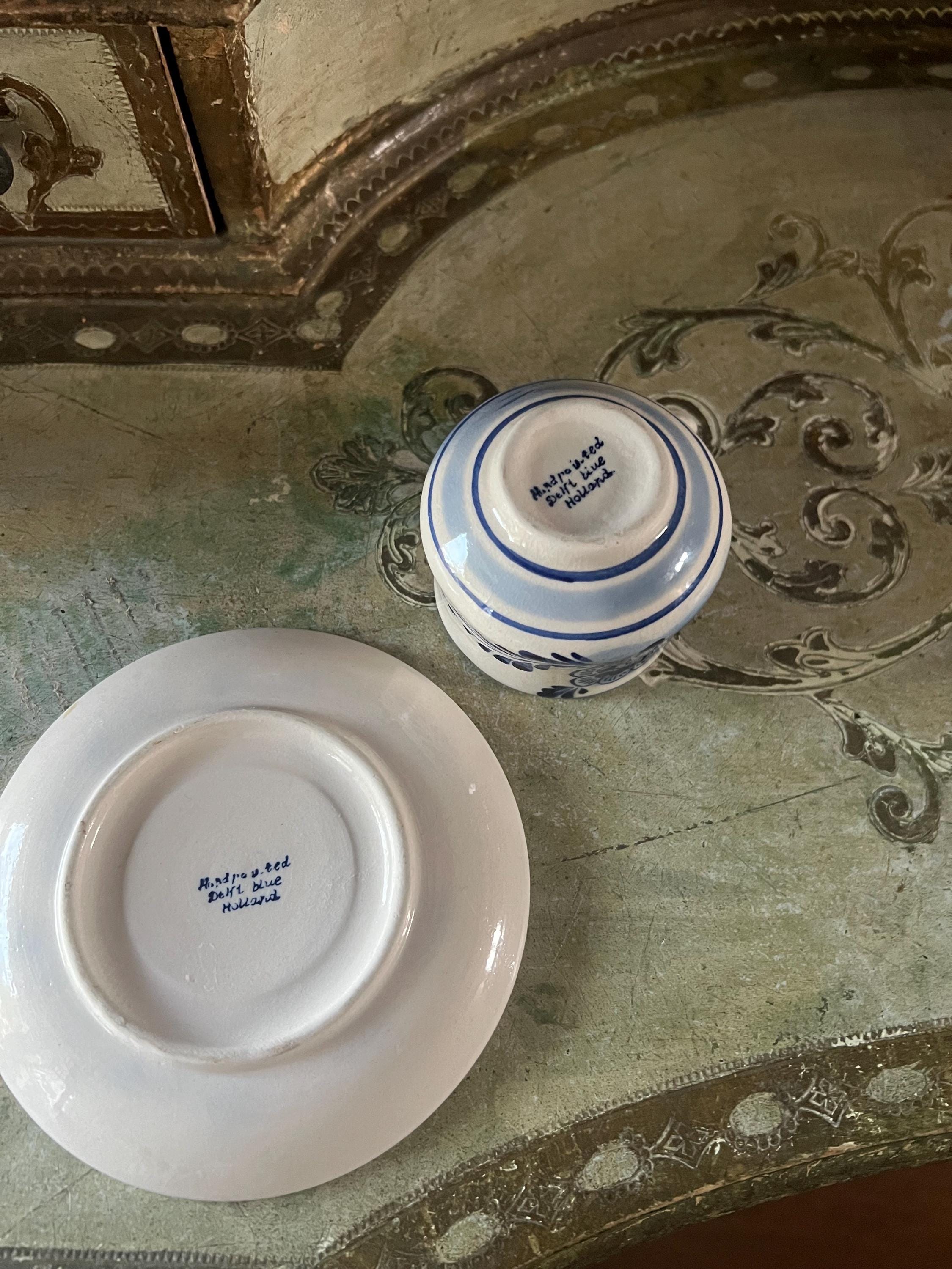 Vintage Delft Blue Espresso Cup and Saucer, Hand-painted Holland - Etsy