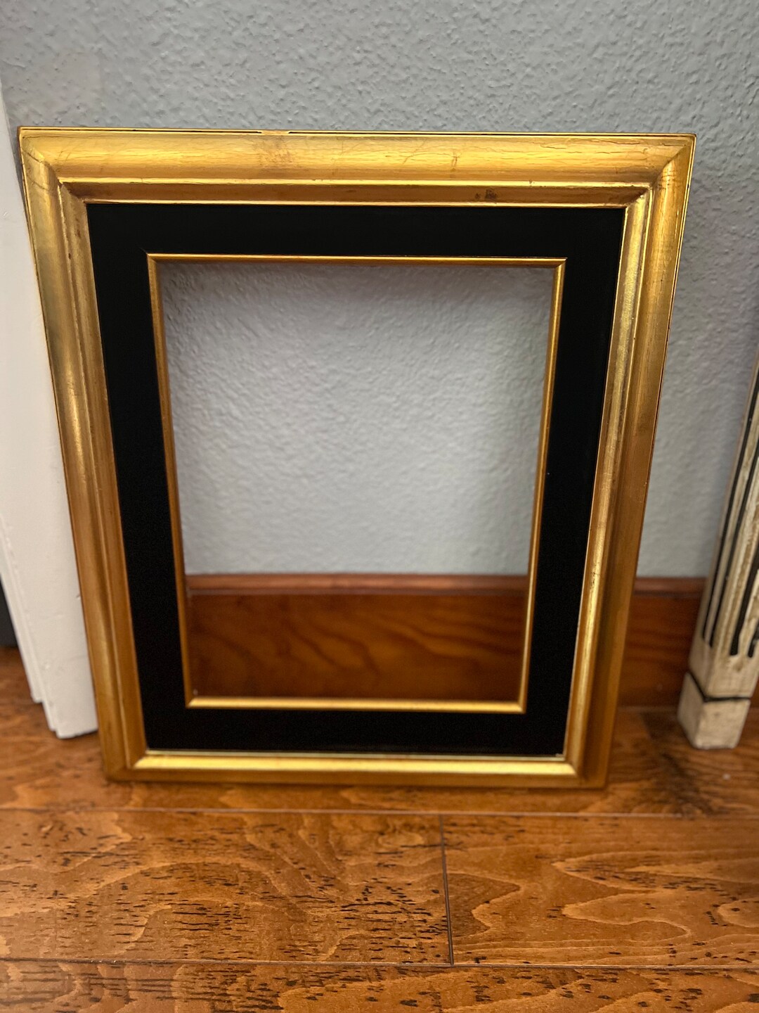 Beautiful Victorian, Art or Picture Wood Frame. Gold and Black Velvet ...