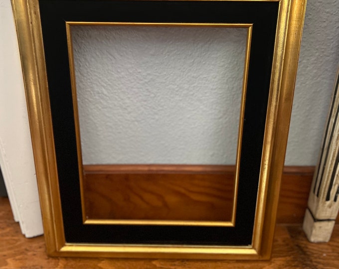Beautiful Victorian, Art or Picture Wood Frame. Gold and Black Velvet ...