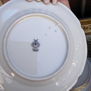 Vintage Castleton Empire Porcelain Plate Set, Gold Rim Blue Accent - Etsy