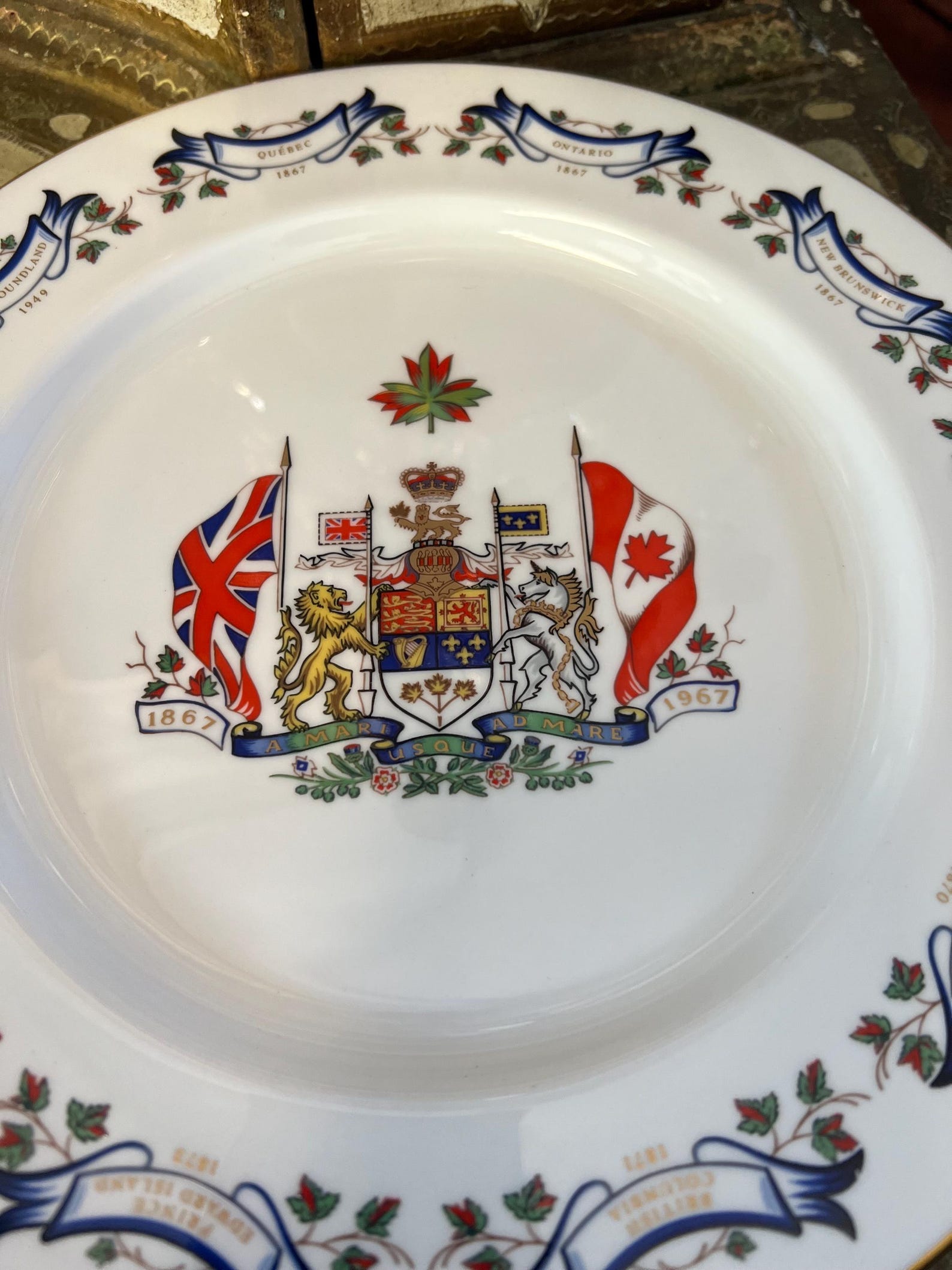 Aynsley Centennial Canadian Federation Plate, Collectible Display Plate ...