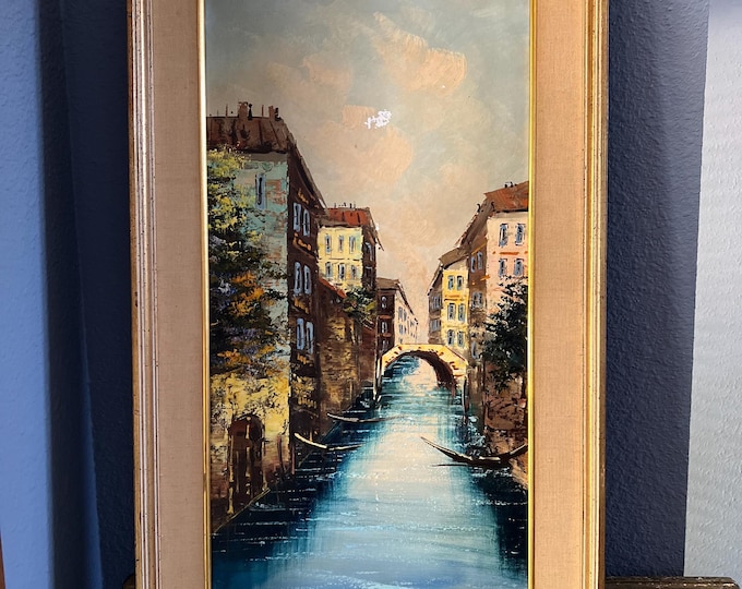 Beautifull Vintage Painting, Scene of a Venetian Canal Framed by Andrew ...