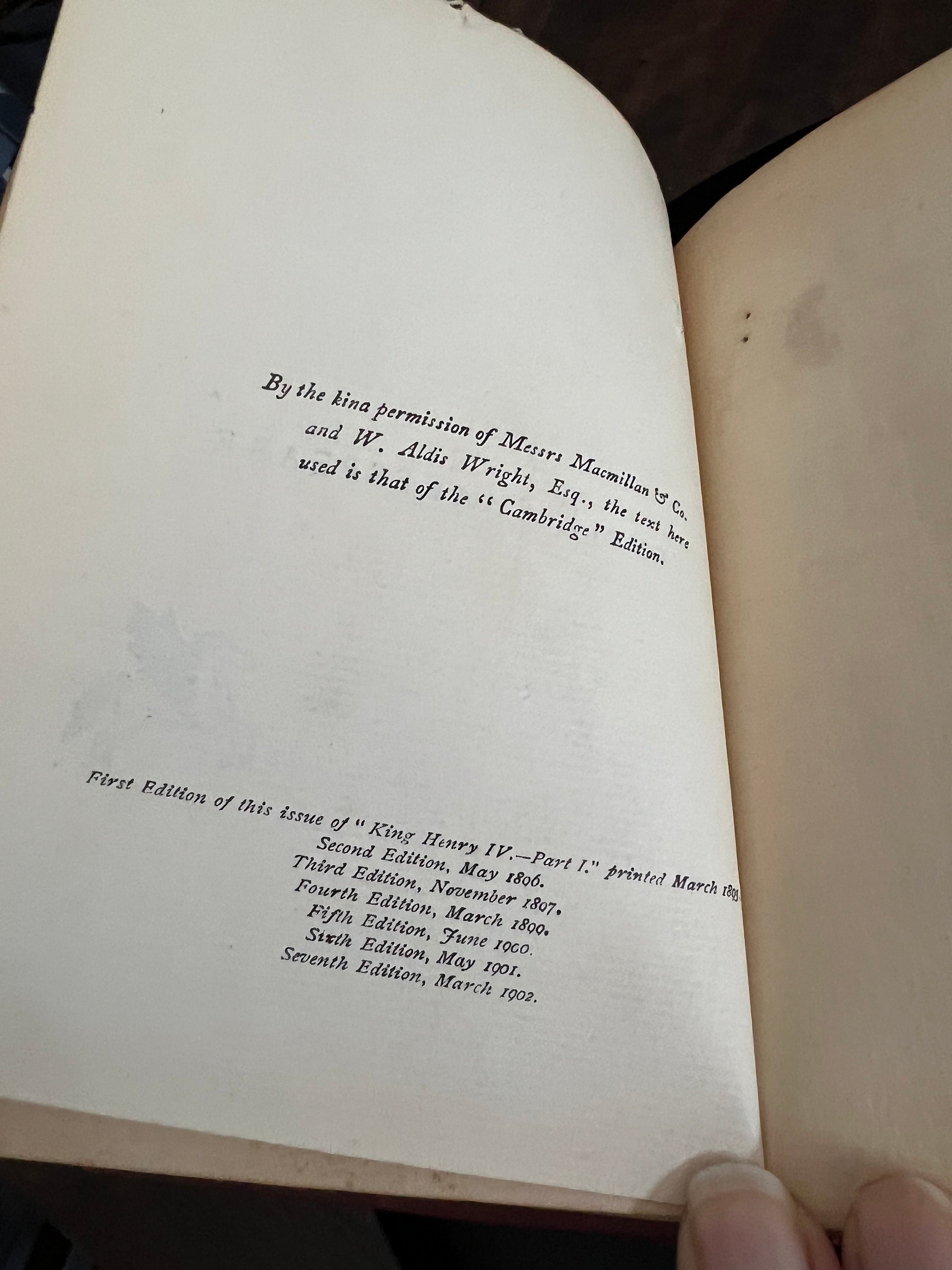 King Henry IV Part 1 . Vintage Book. Printed in 1902.4x5 1/4 . - Etsy