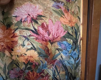Gorgeous Vintage French Roses Tapestry, Wall, Window Decor, Throw or Tablecloth. 72" Long X 52 ...