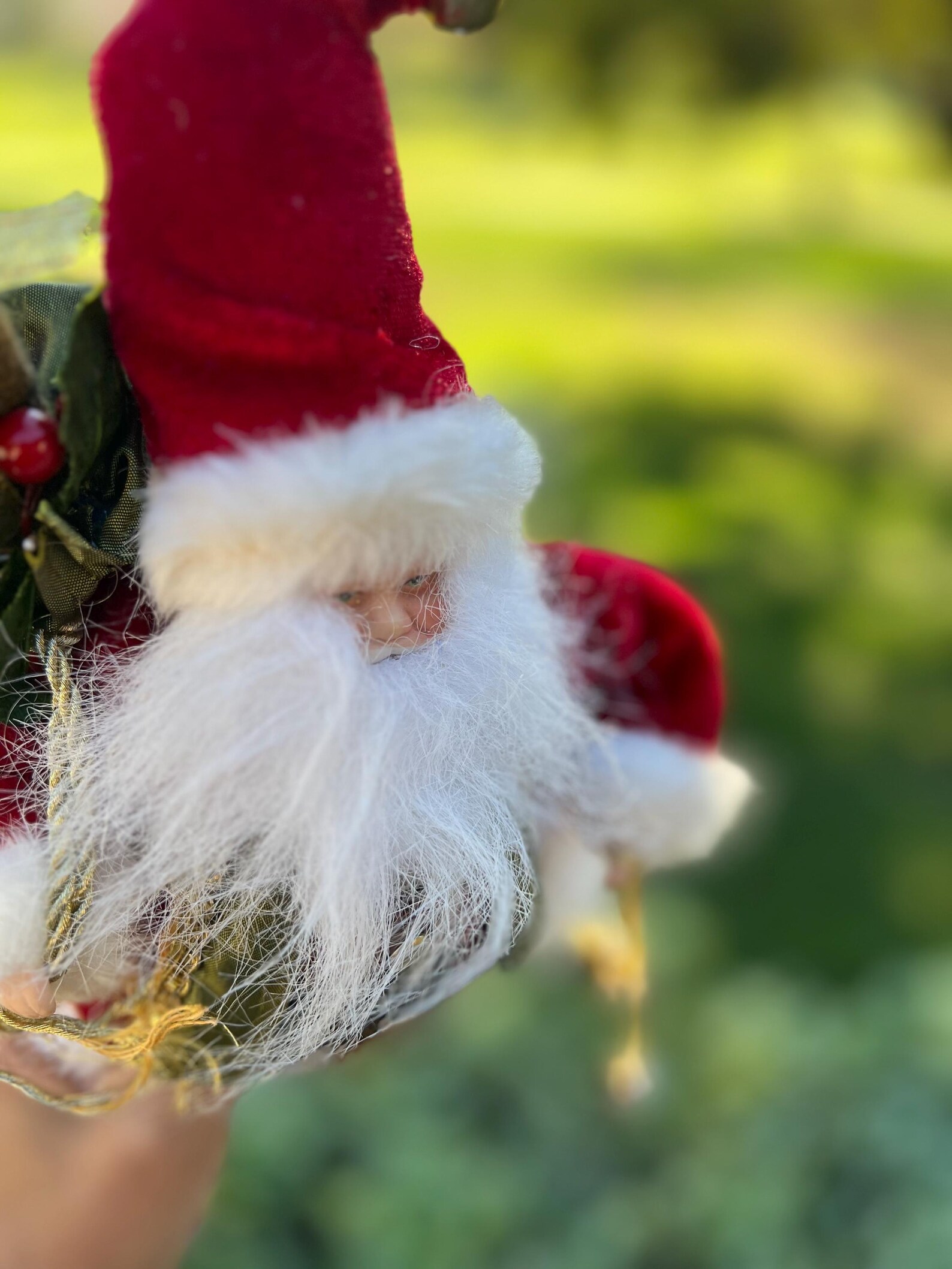 Vintage Porcelain Santa Claus Figurine, Fabric Christmas Decor - Etsy