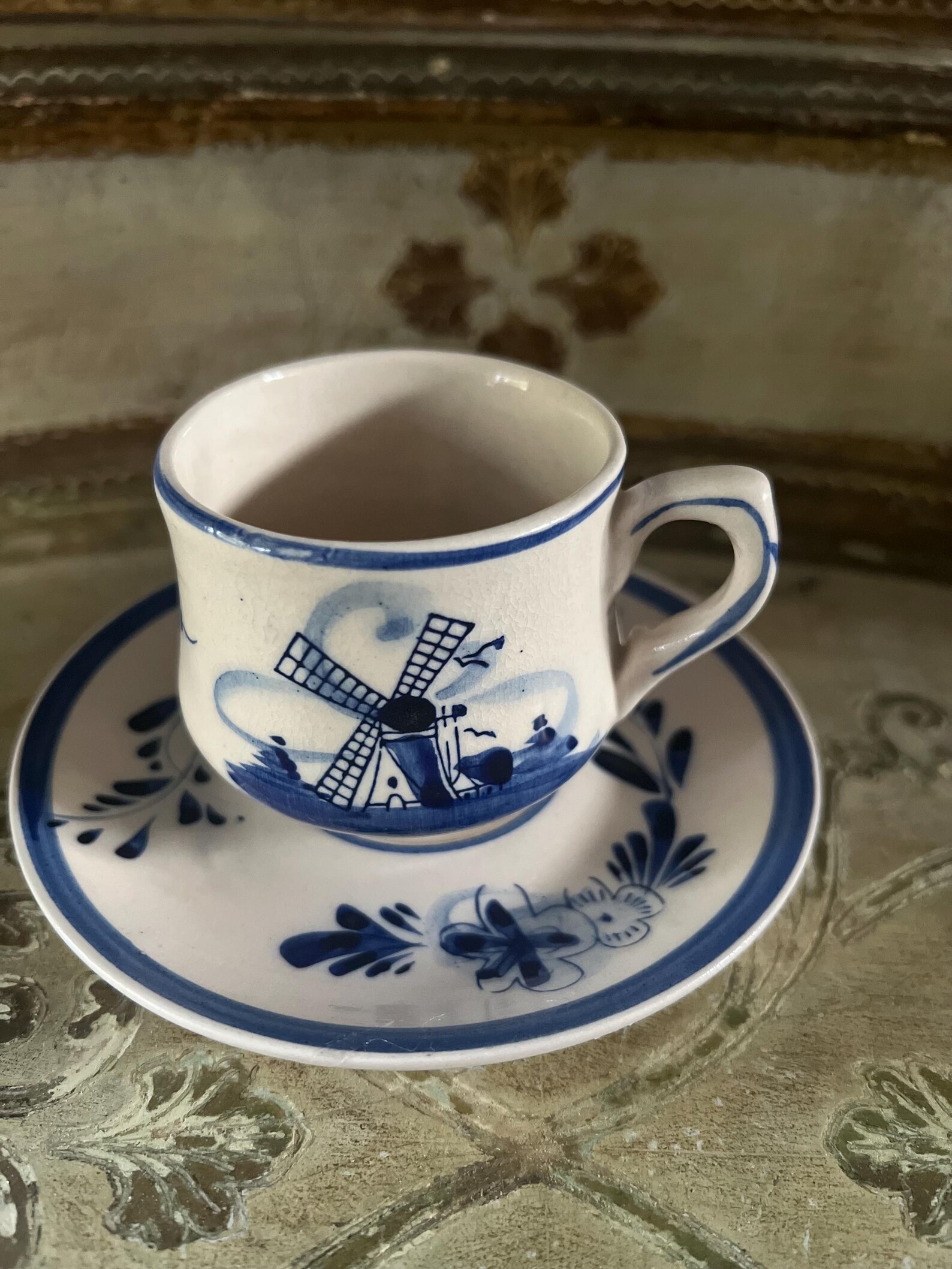 Vintage Delft Blue Espresso Cup and Saucer, Hand-painted Holland - Etsy