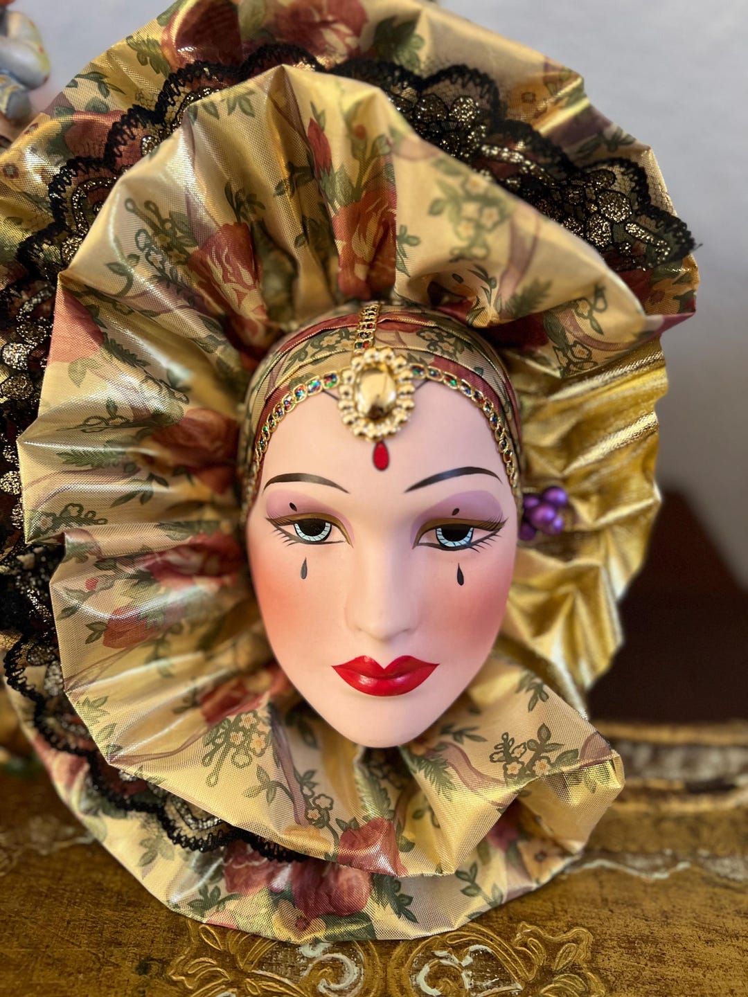 Vintage Hand-painted Ceramic Mask, Taiwan Collectible Art - Etsy