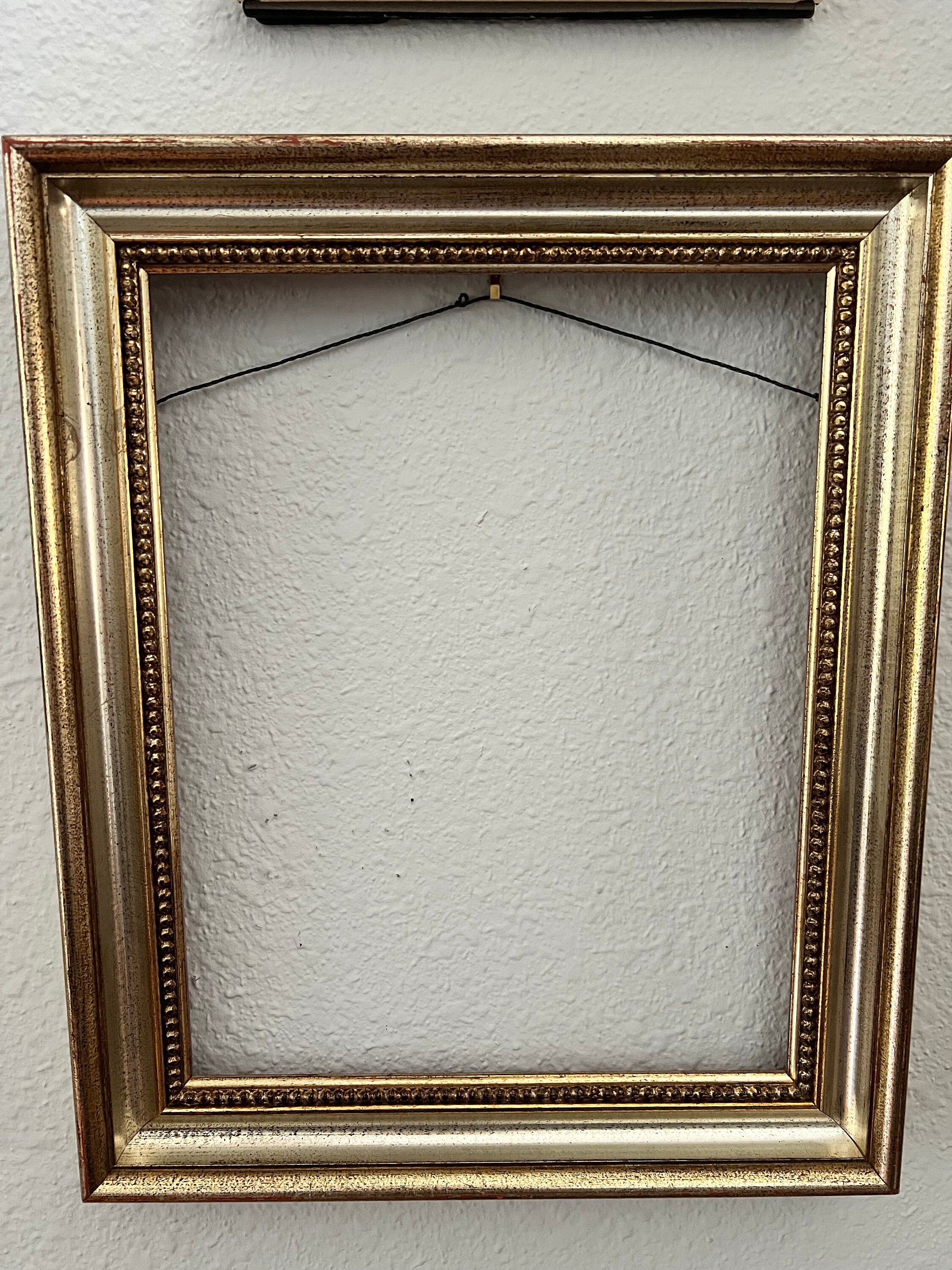 Vintage Italian Wood Frame. Gilded and Old Silver and Red Tones. Made ...