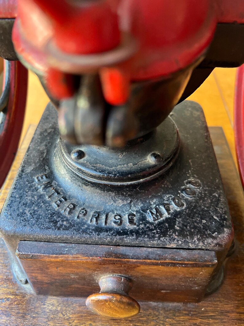 Antique Enterprise MFG Coffee Grinder, Cast Iron Double Wheel ...