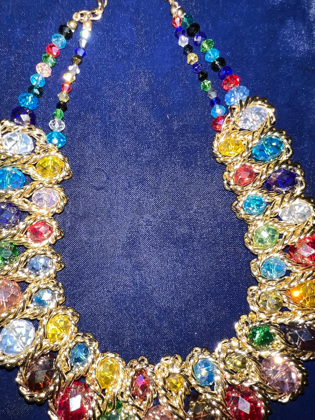 Bright Colorful Bead Necklace . - Etsy