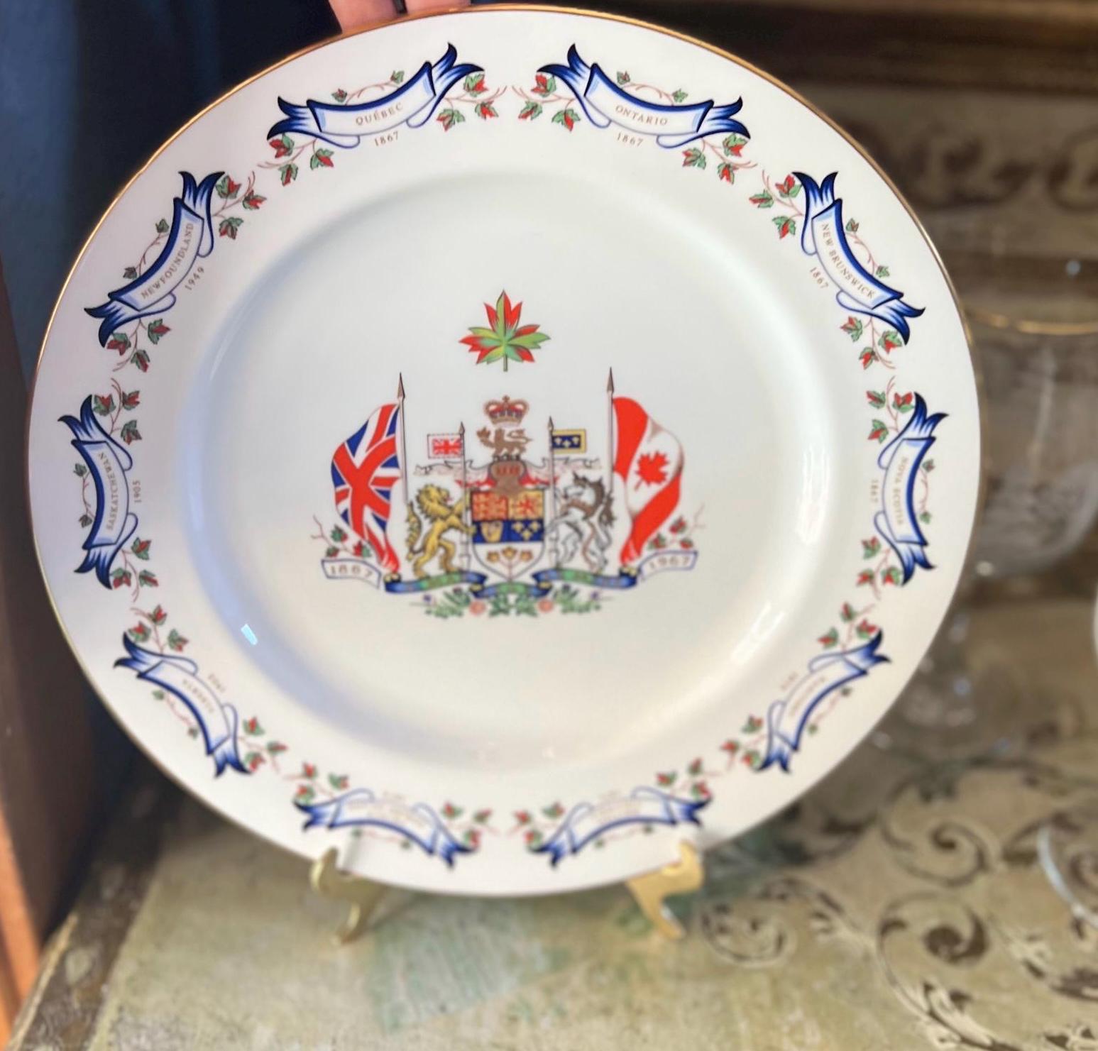 Aynsley Centennial Canadian Federation Plate, Collectible Display Plate ...