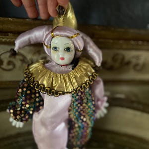 Vintage Jester, Clown, Porcelain Doll. 10x6. Good Condition. Looking ...