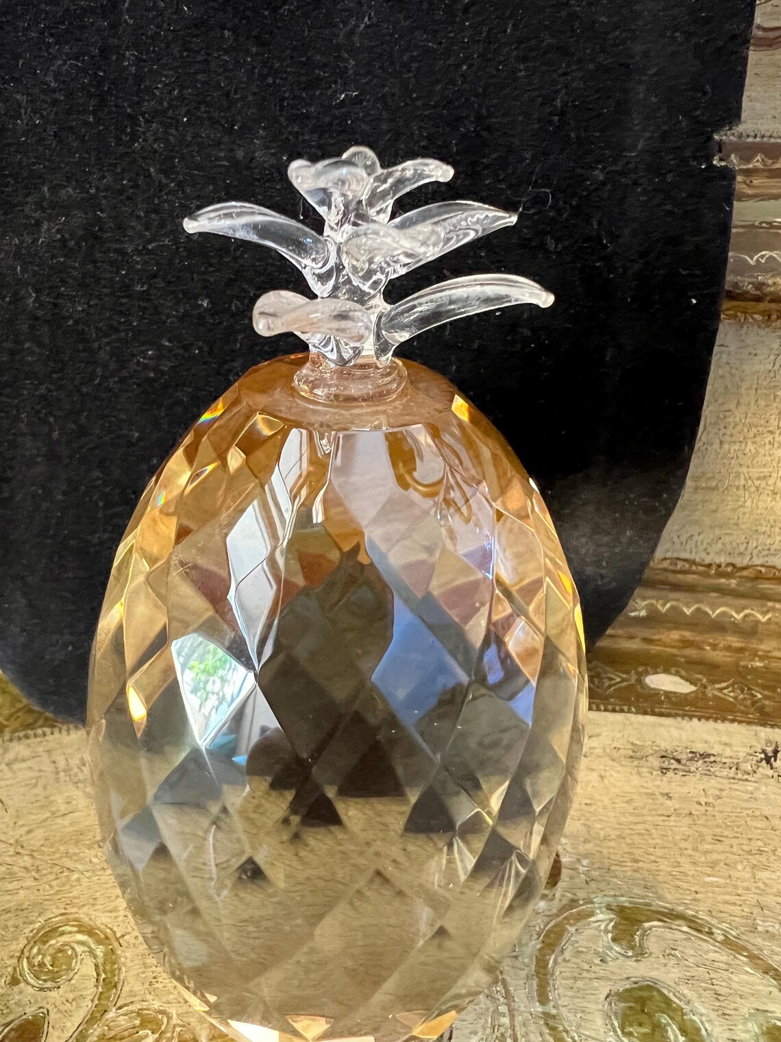 Simon Designs Champagne Crystal Pineapple Paperweight - Etsy