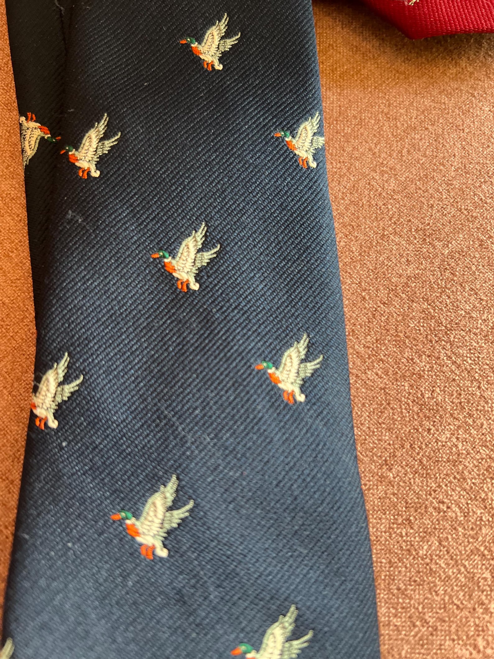 Vintage Necktie Cape Cod Blue With Ducks. Red Resilio With Quails. 55 ...