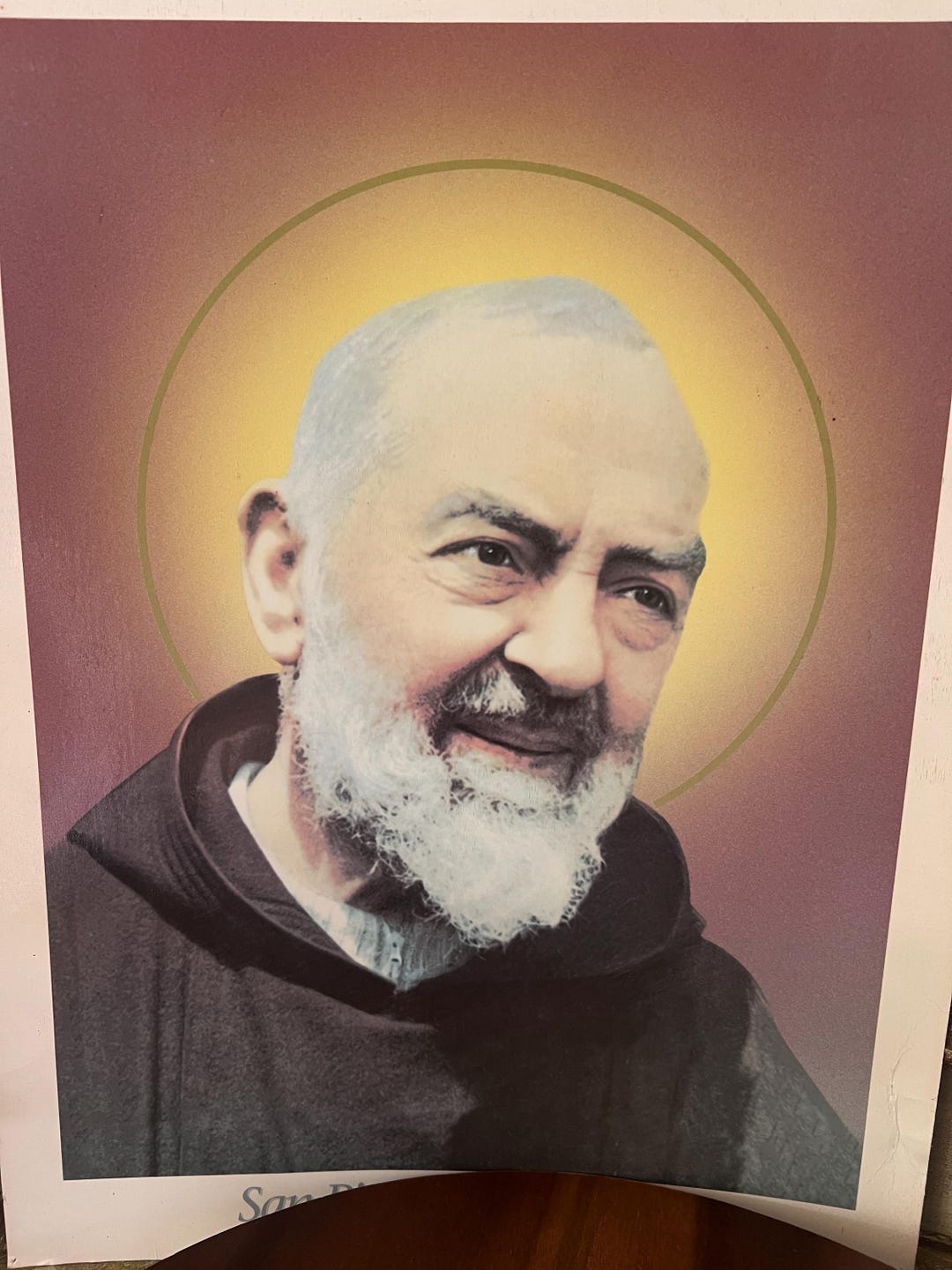 Vintage Print Cardboard of "san Pio Da Pietrelcina" 15.5" Tall X11.5 ...