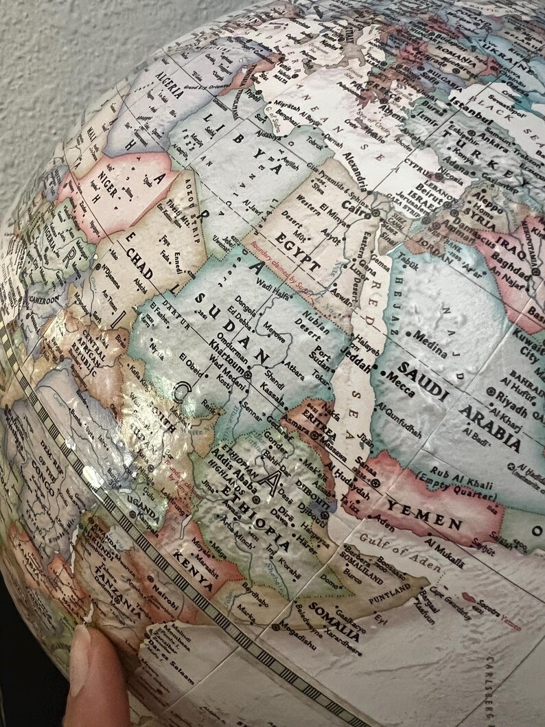 National Geographic World Globe, Brass Base, Herff Jones, 12" - Etsy