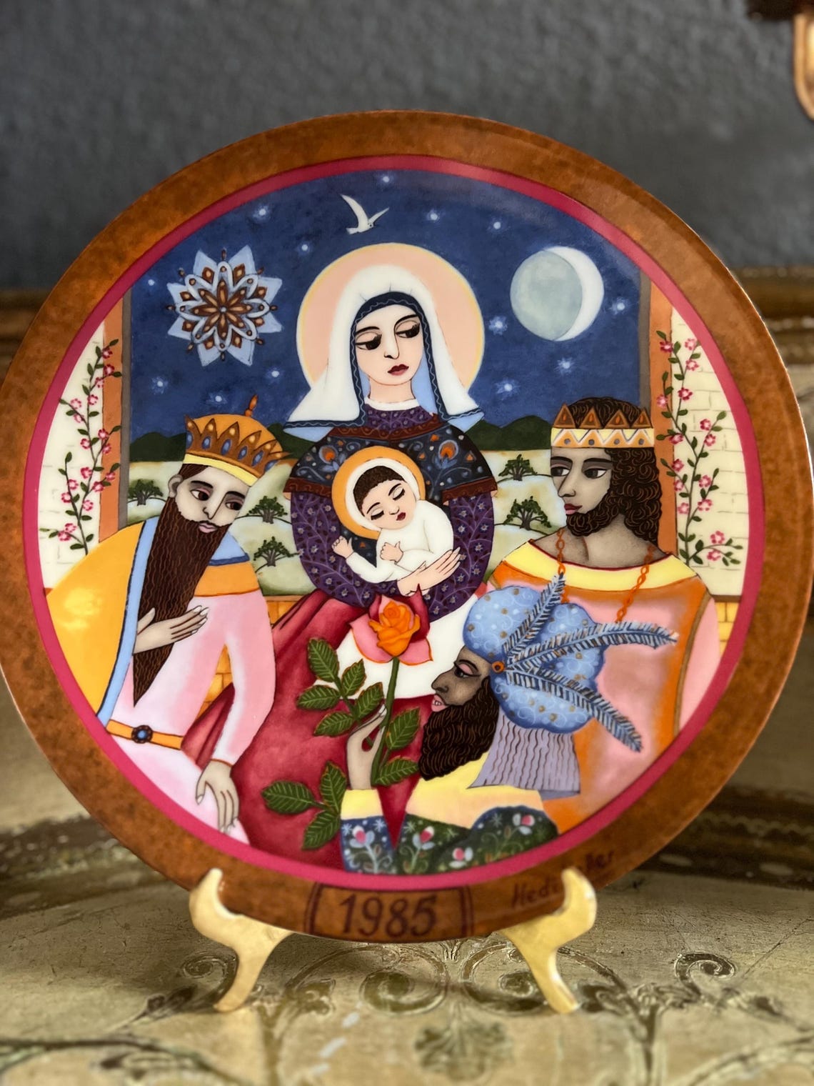 Beautiful Heidi Keller, Vintage 1985 Collectible Plate. 3 Wise Kings ...