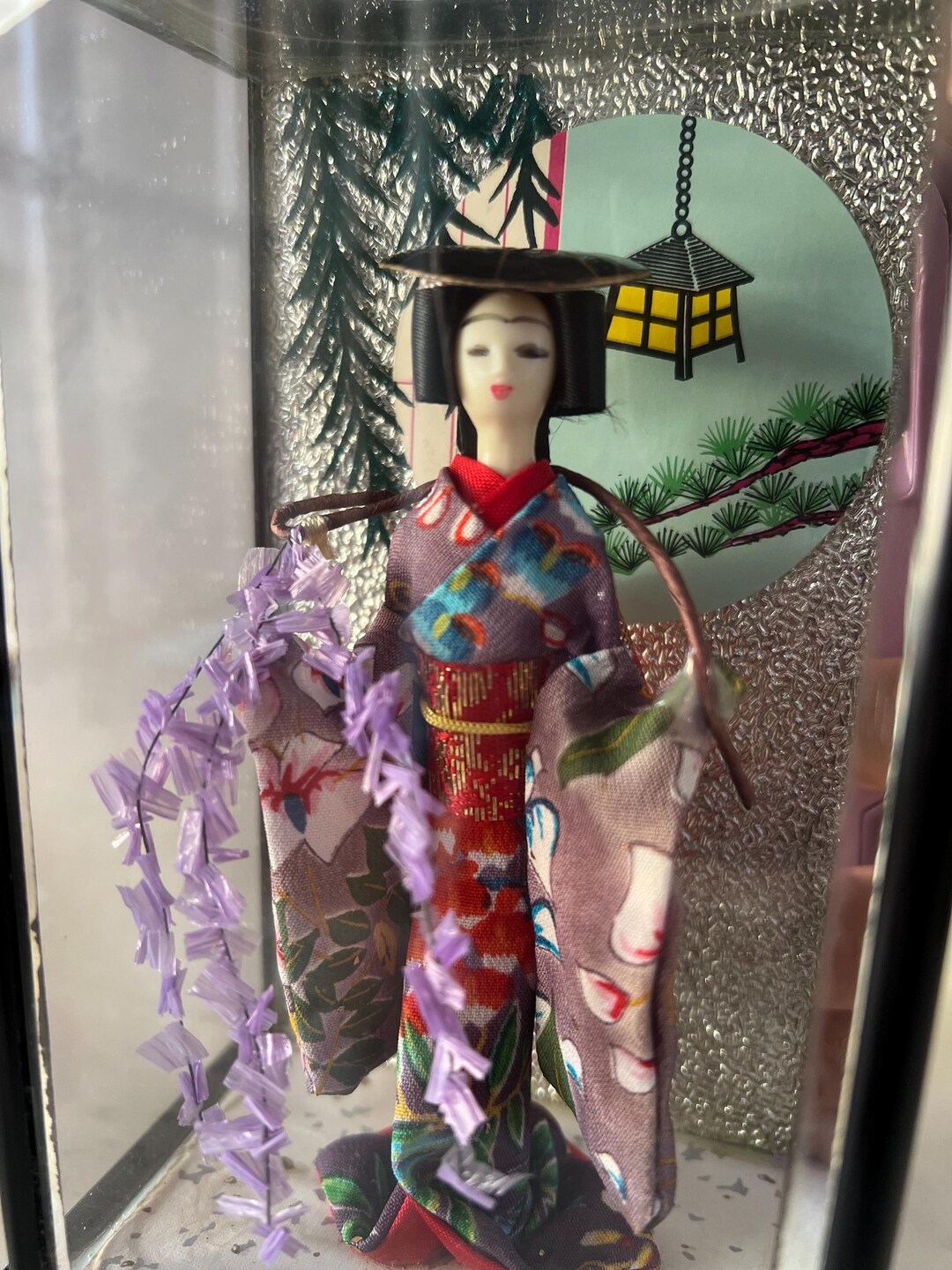 Beautiful, Geisha Doll in a Wooden and Glass Case. Vintage. Excellent ...