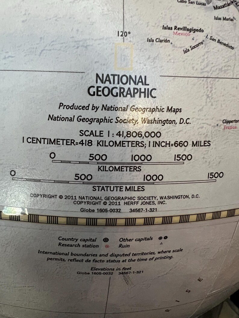 National Geographic World Globe, Brass Base, Herff Jones, 12" - Etsy