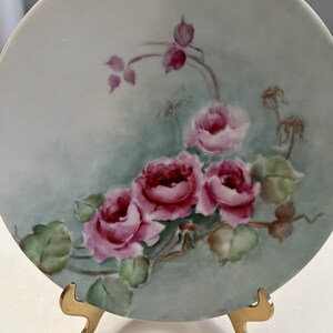 Antique Silesia, German Decorative Plate. 1900's. Beautiful Flowers ...