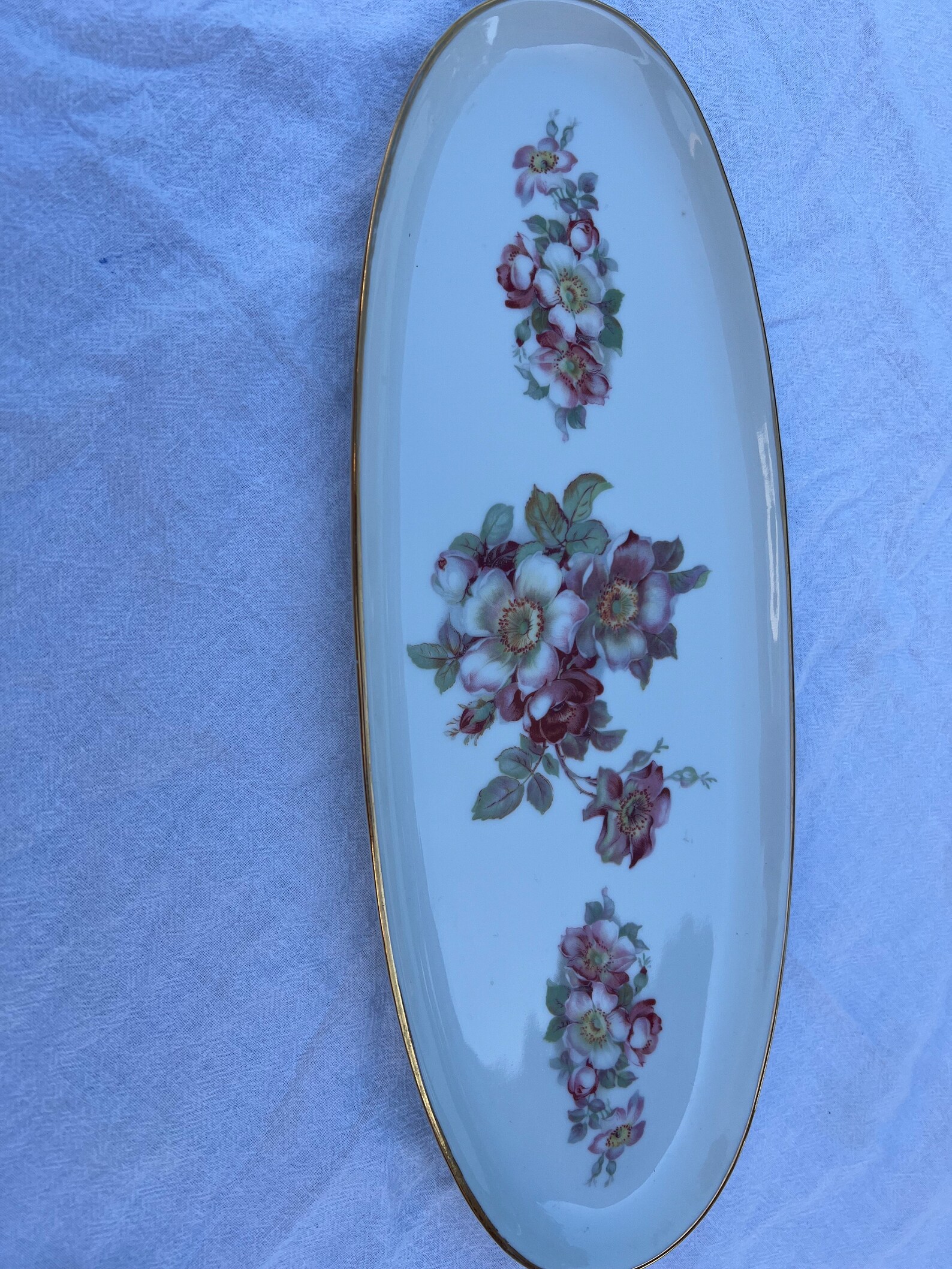 Vintage Bavarian Gerall Porzellan Tray, Hand Painted Floral Petite ...