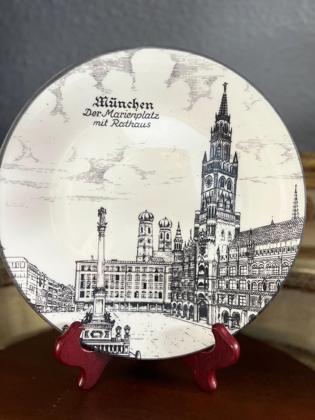 Vintage, Decorative Bavarian Porcelain Plate. Munchen Der Marienplatz ...