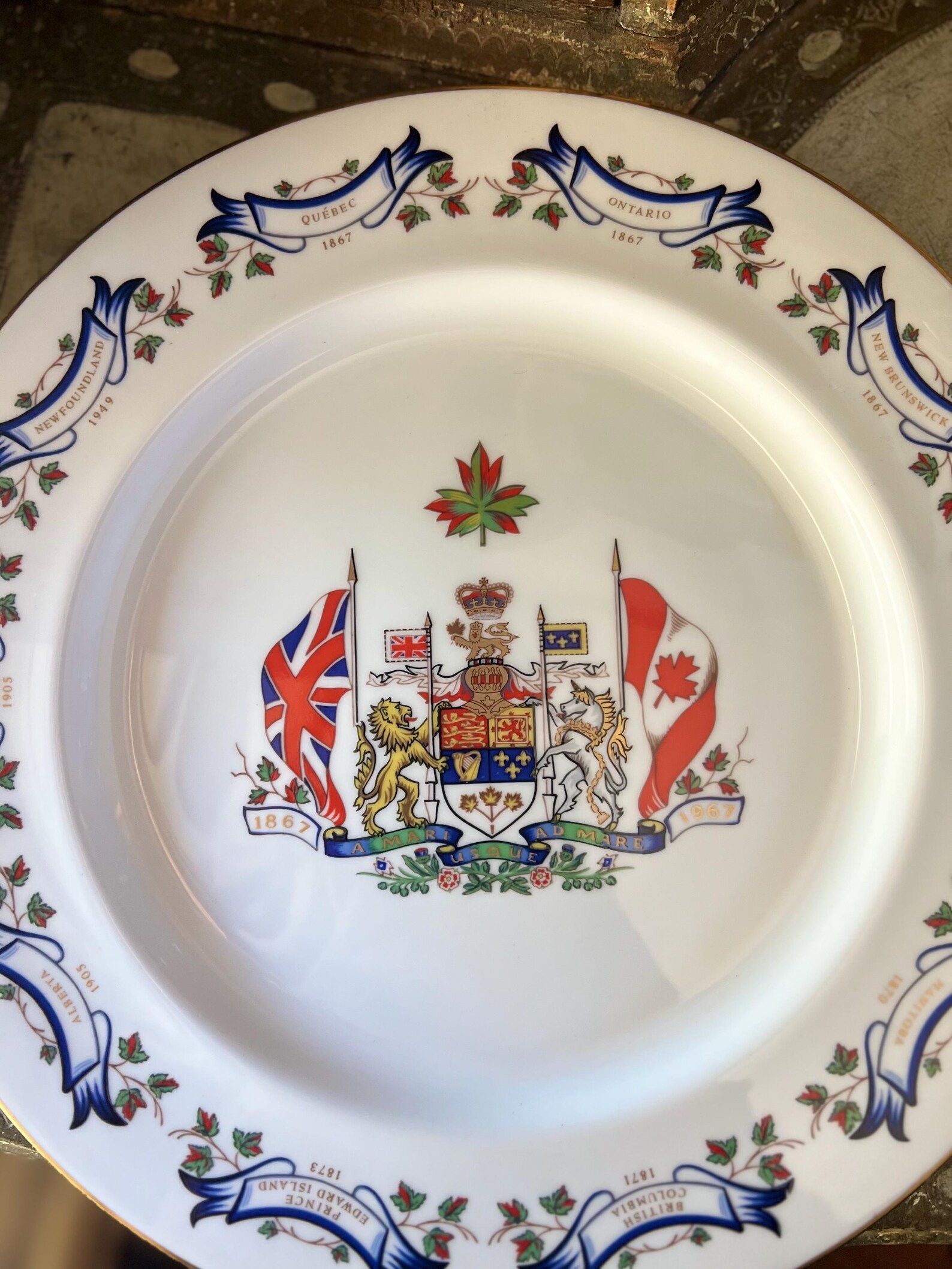 Aynsley Centennial Canadian Federation Plate, Collectible Display Plate ...