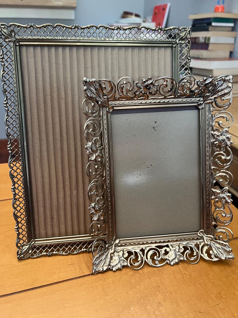 Antique Metal Work Frames. Filigree Ornate Work. 1 11x9 and 9x7. Has ...