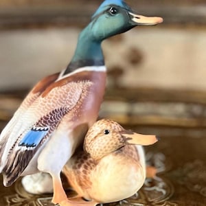 Vintage, Kaiser W Germany Mallard Duck Pair. Porcelain Bisque and Blue ...