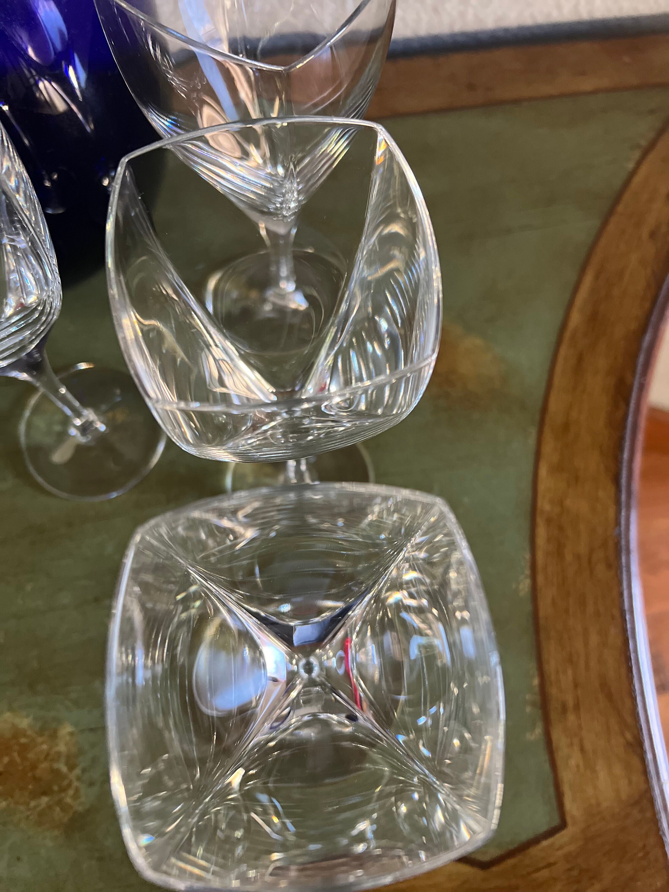 4 Vintage Mikasa Panache, Square Shaped Water Goblets or Wine Glasses ...